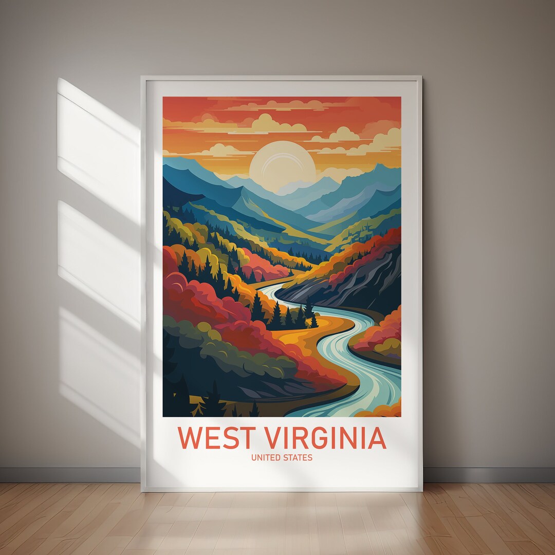 WEST VIRGINIA Printable Poster, United States, Travel Art, Digital Art ...