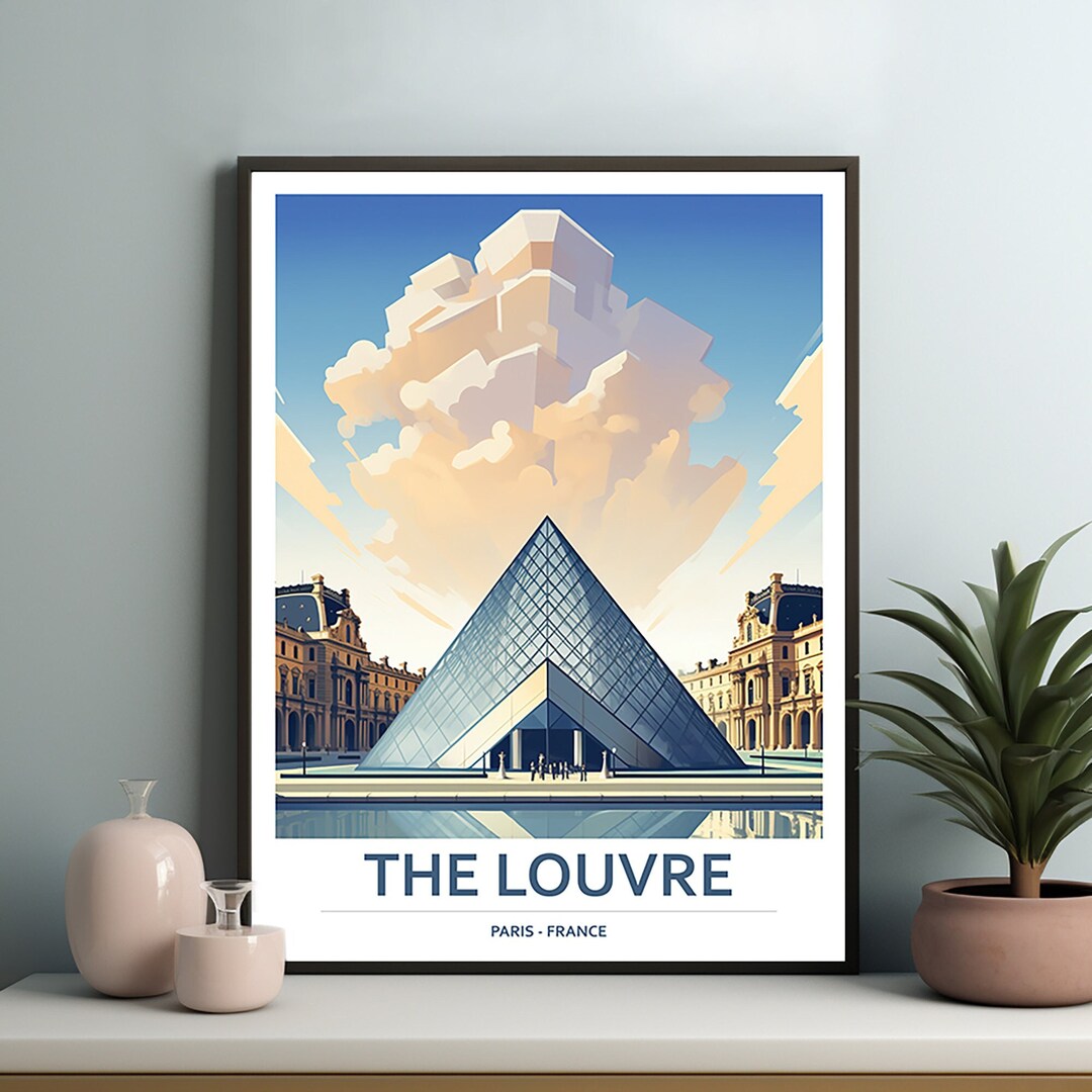 THE LOUVRE Printable Travel Poster, Wall Art, Home Decor, Digital Art ...
