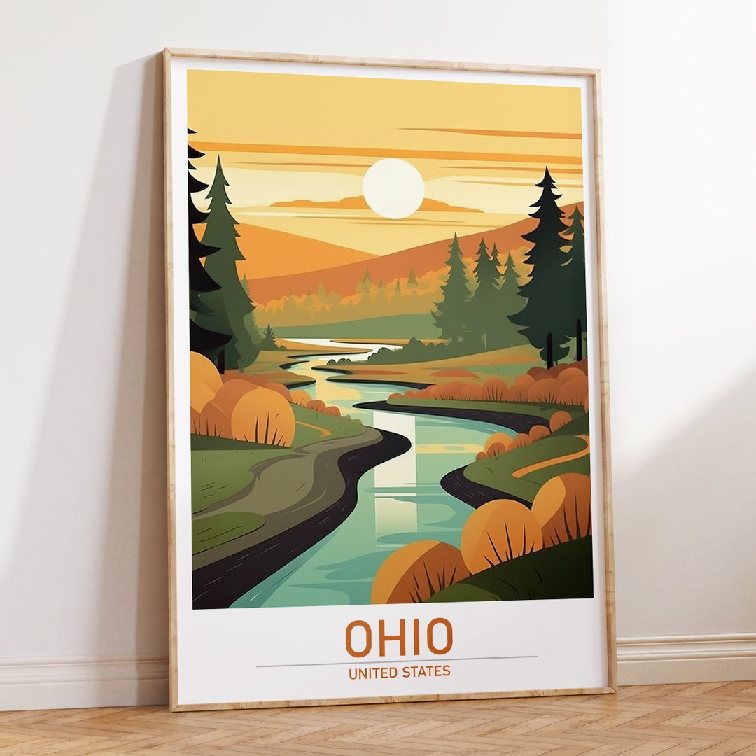 PRINTABLE OHIO Poster, United States, Travel Art, Poster Print, Digital ...