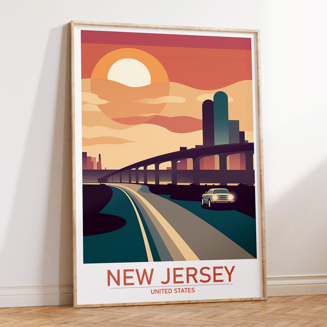 NEW JERSEY Poster, Travel Art, Poster Print, Digital Art, Wall Art ...
