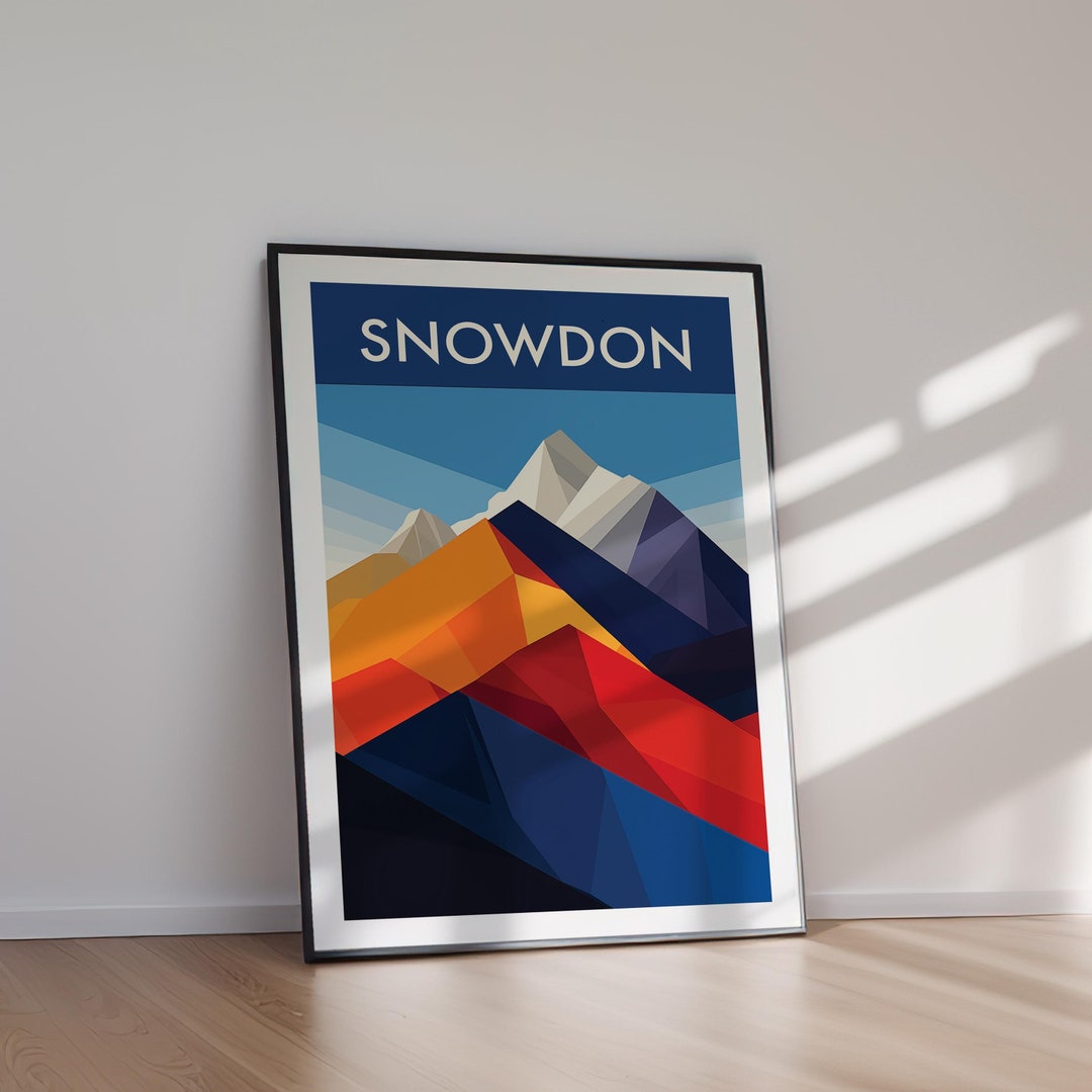 SNOWDON Printable Poster, Wales, Digital Art, Print, Instant Download ...