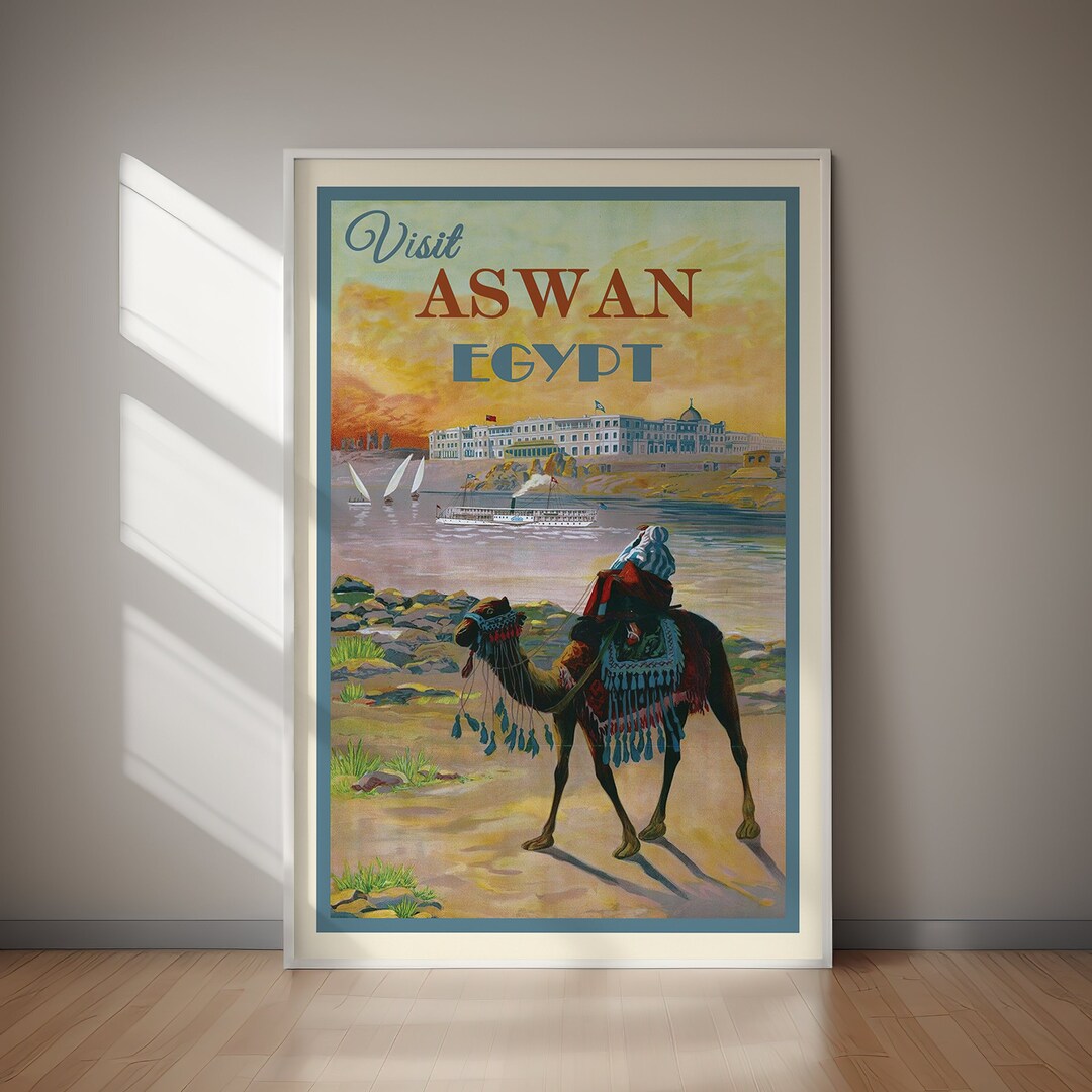 VISIT ASWAN PRINTABLE Retro Poster, Instant Download, Classic Wall Art ...