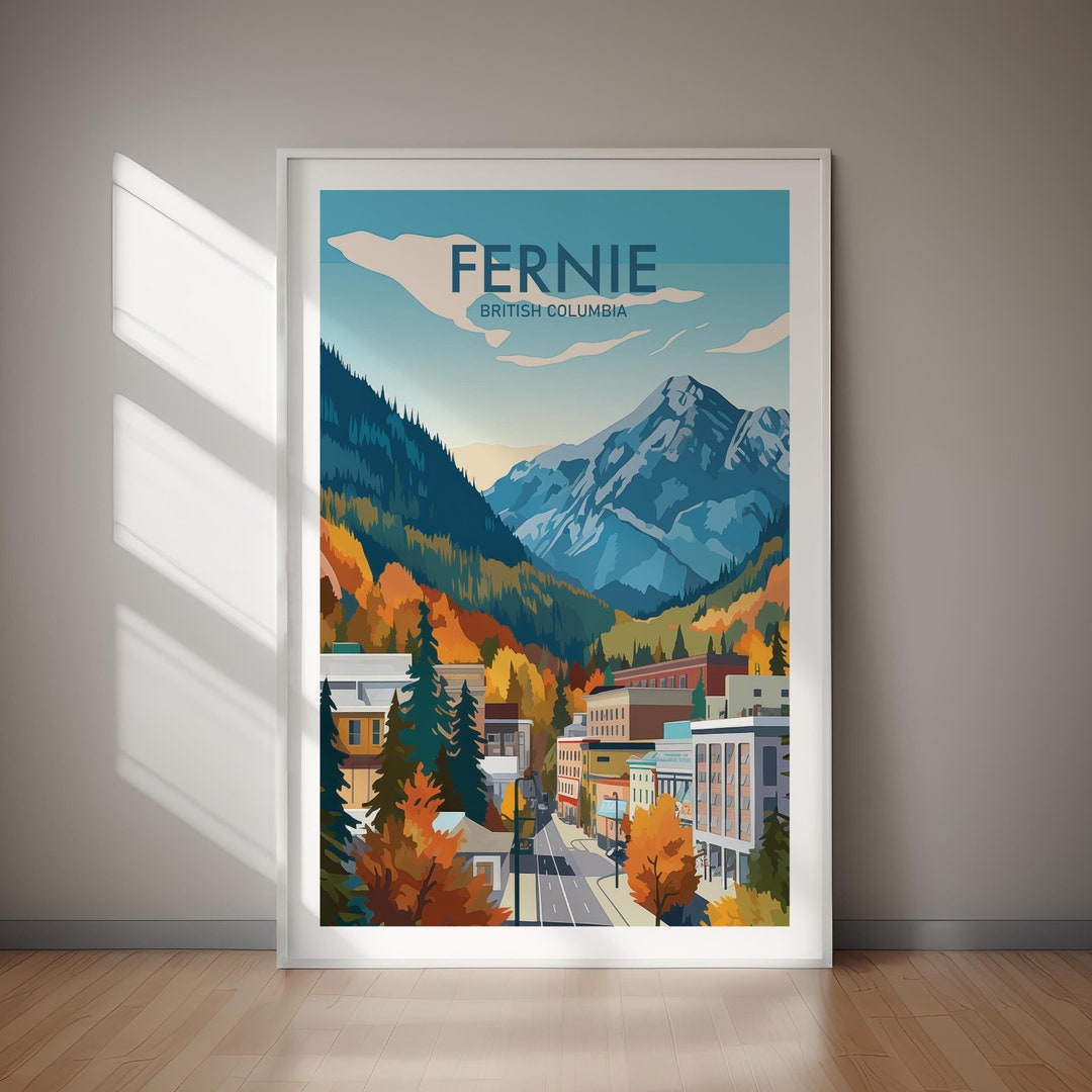 FERNIE Downloadable Poster, British Columbia, DIGITAL Art, Travel Art ...