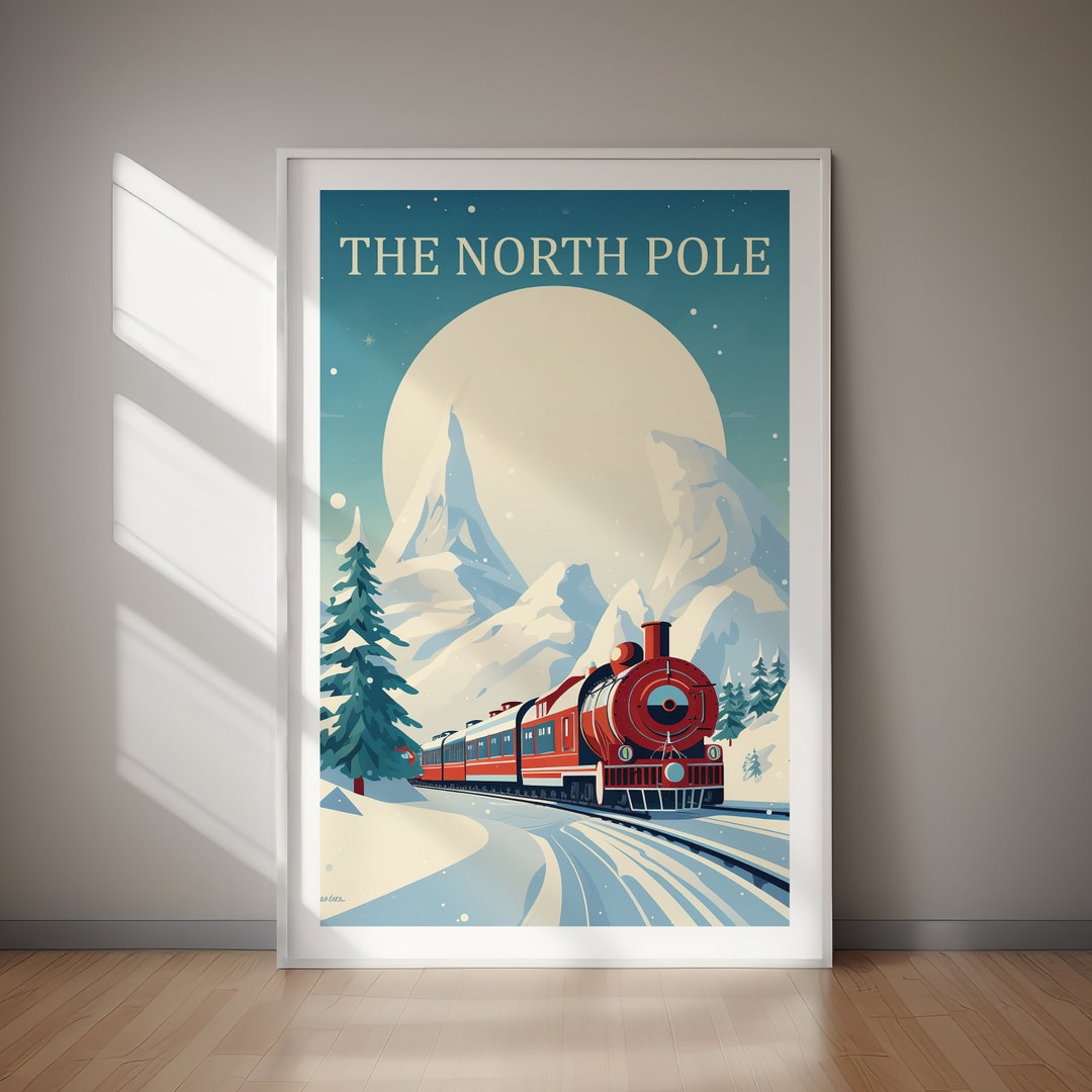 THE NORTH POLE Poster, Christmas Art, North Pole, Wall Art, Home Decor ...