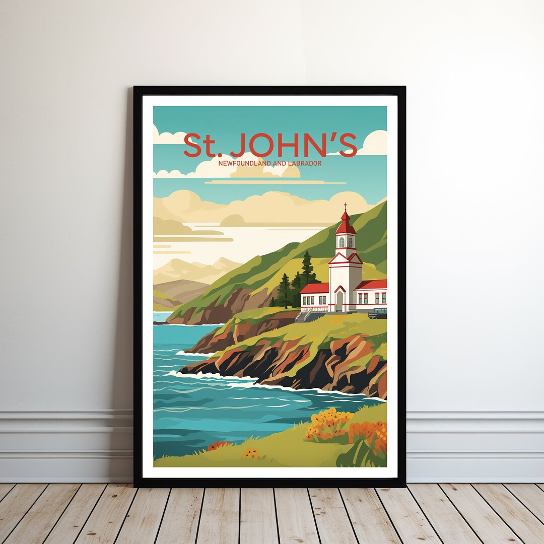 ST. JOHNS Poster, Reisekunst, Posterdruck, digitale Kunst, Wandkunst ...