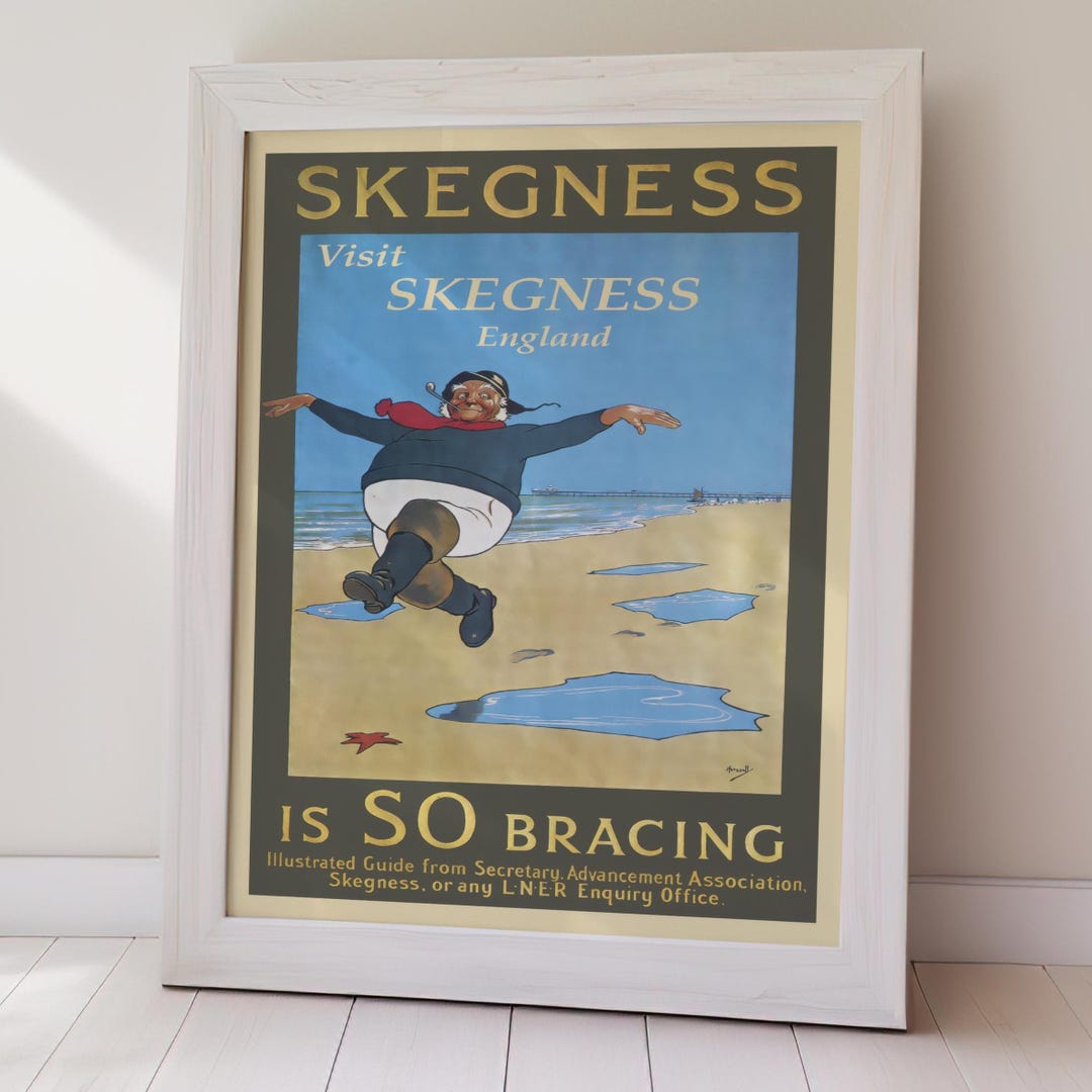 Skegness Vintage Travel Poster, England Seaside Art (digital Download ...