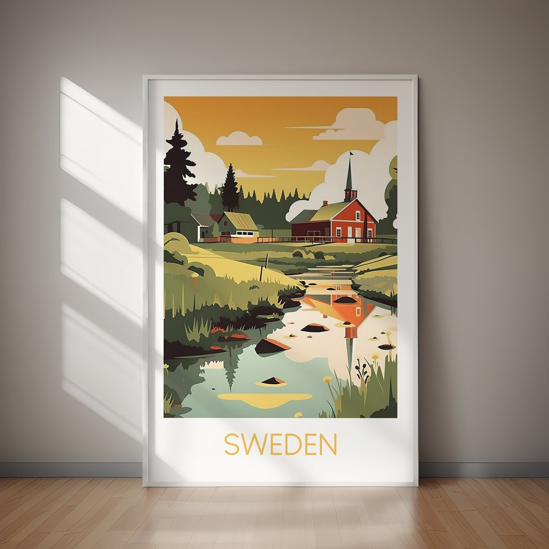 Printable SWEDEN Poster, Travel Art, Travel Poster, Digital Art, Wall ...