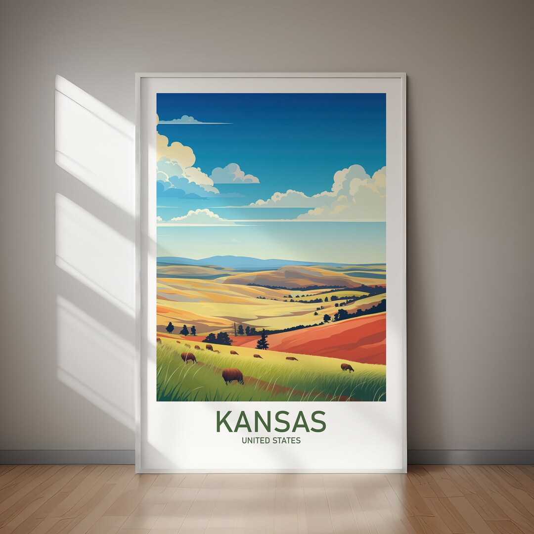 KANSAS Printable Poster, Classic Travel Art, Poster Print, Digital Art ...