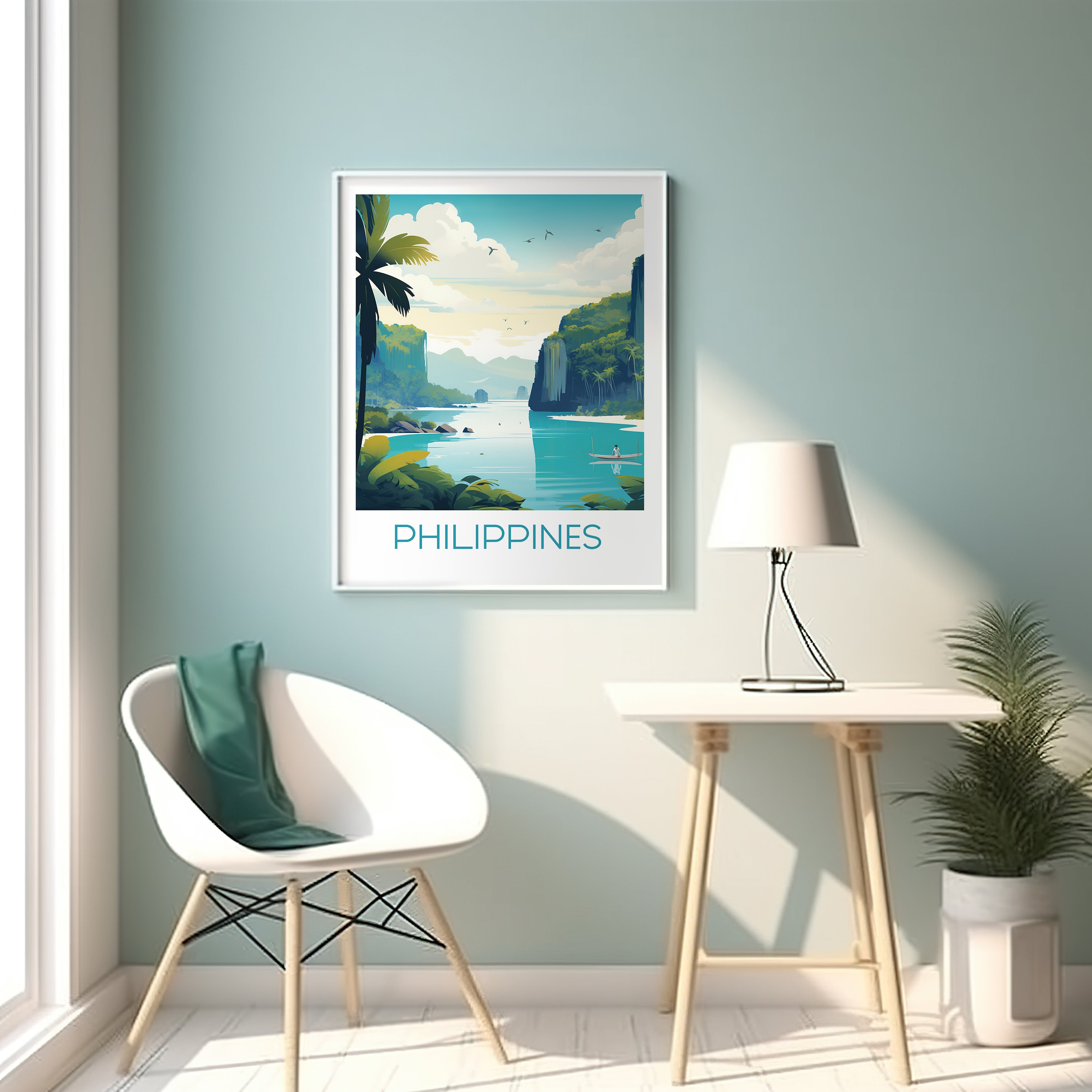 Philippines Travel Poster, Tropical Island Wall Art, Wanderlust Decor ...