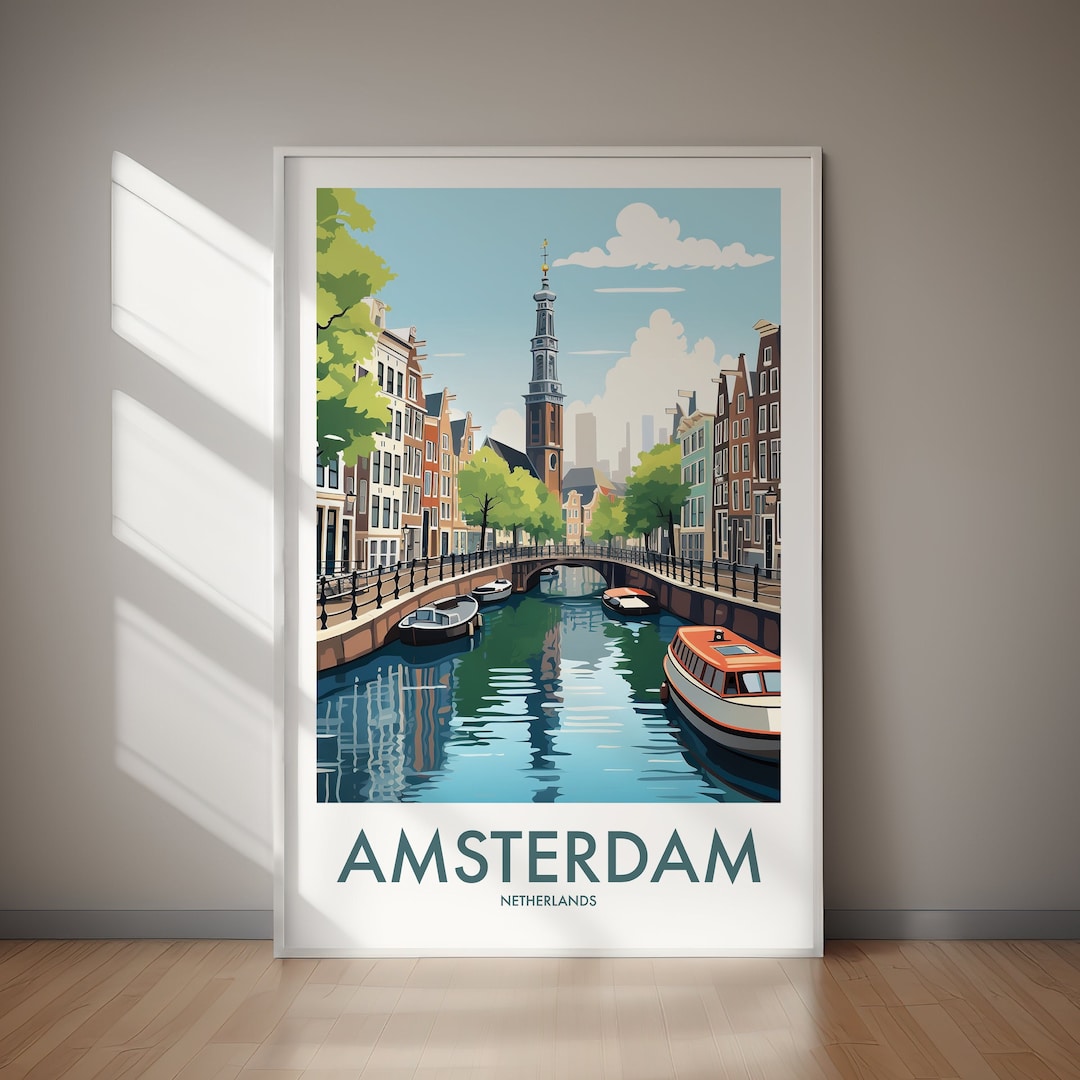 AMSTERDAM Printable Poster, Netherlands, Travel Art, Poster Print ...