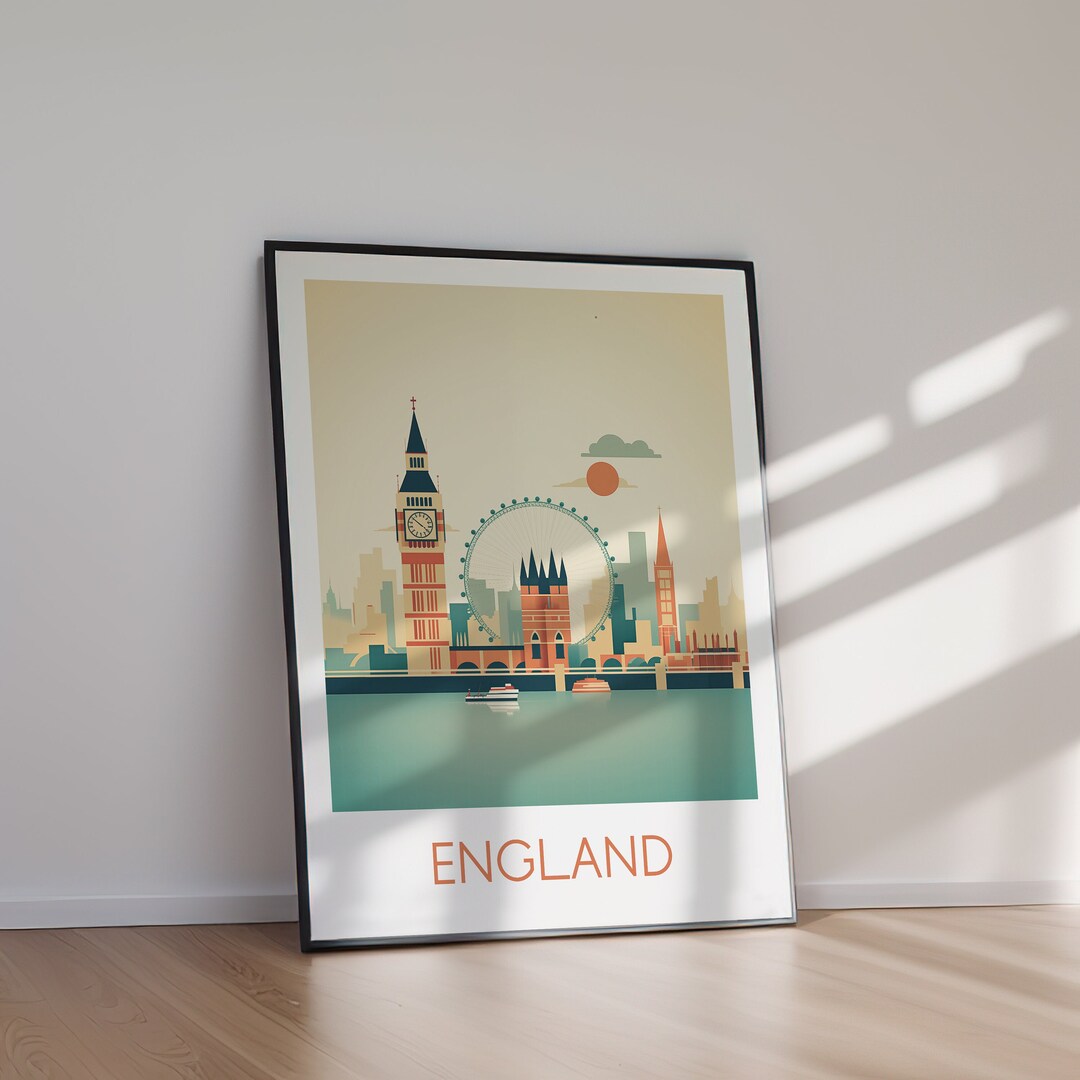 ENGLAND Printable Travel Poster, Digital Download, Wall Print, Country ...