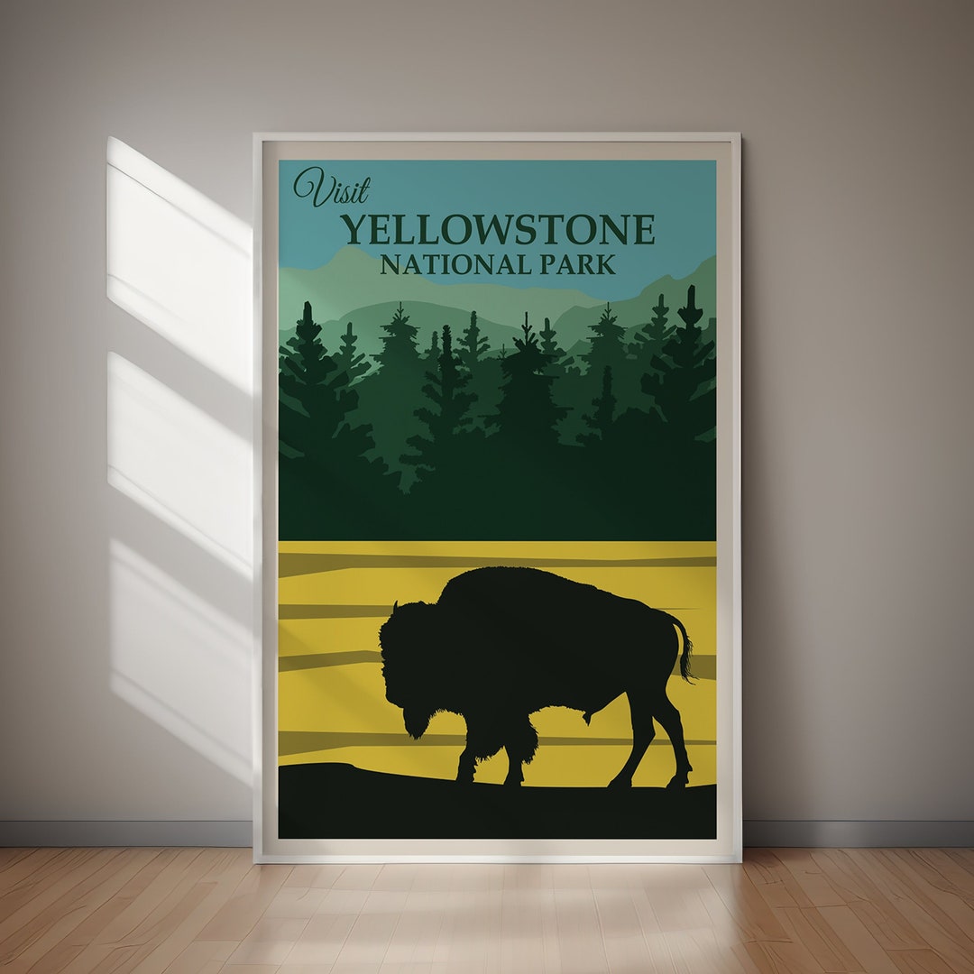 Printable VISIT YELLOWSTONE Poster, Digital Download, Instant Download ...