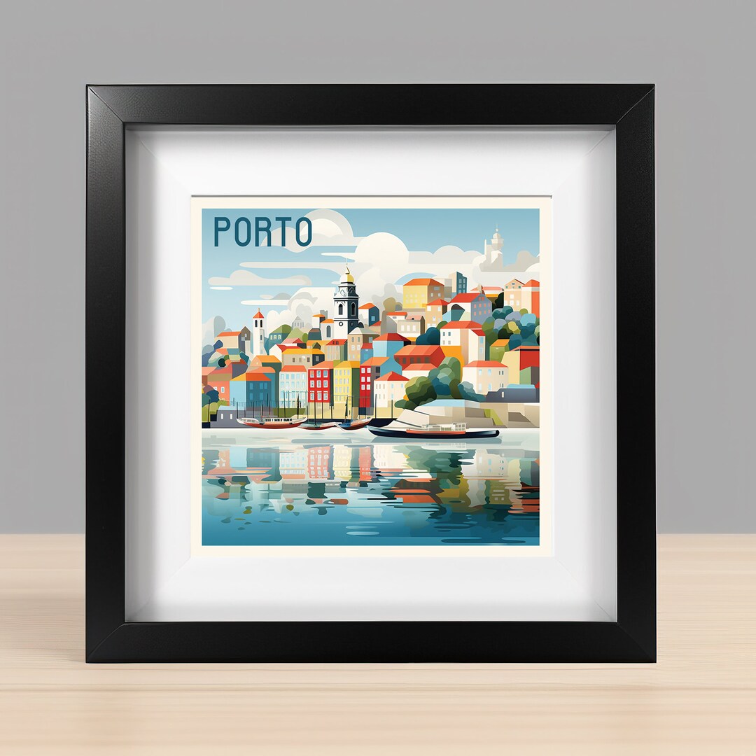 PORTO TRAVEL POSTER Printable Wall Art Portugal City Skyline Digital ...