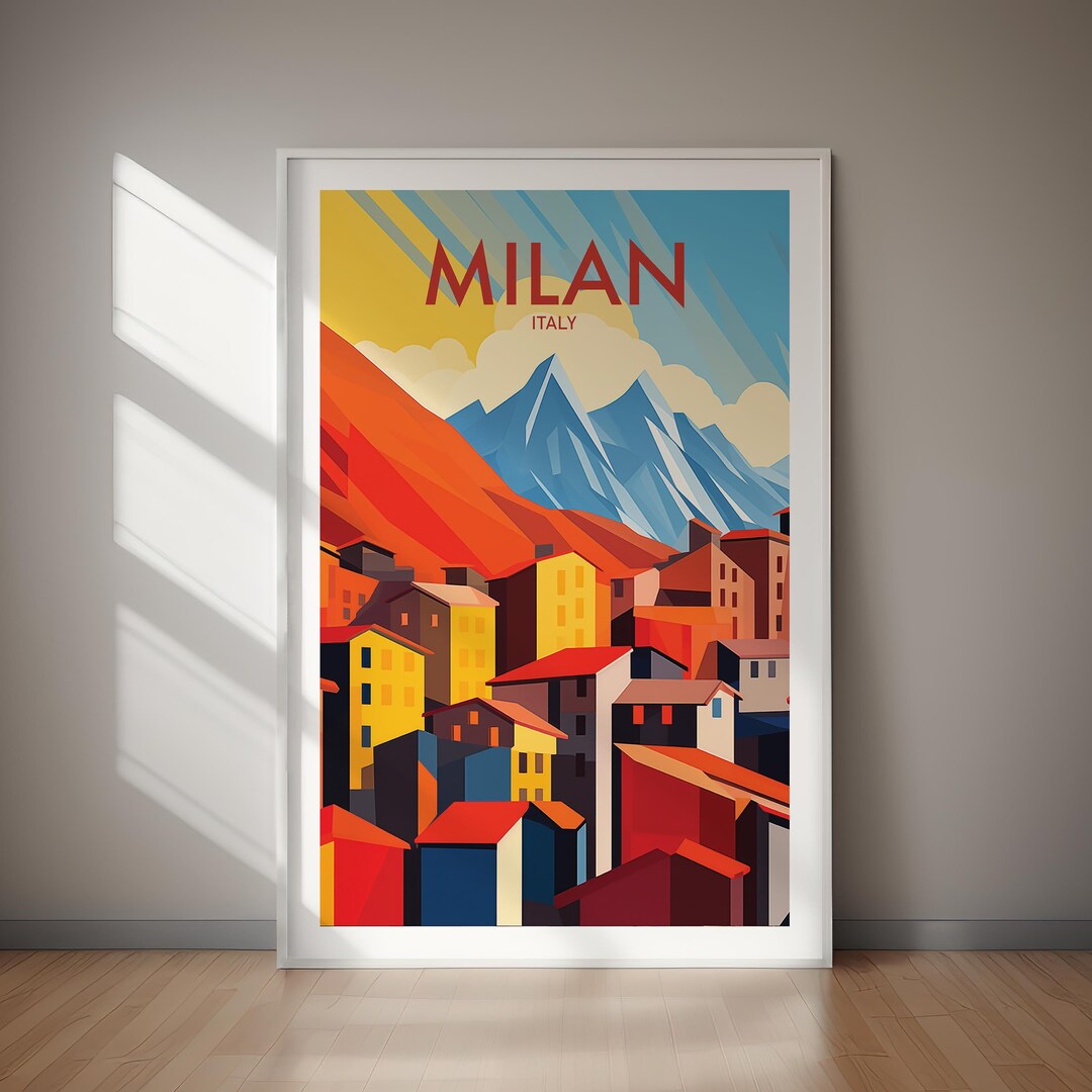 MILAN TRAVEL Poster Printable Wall Art Italy Cityscape Digital Download ...