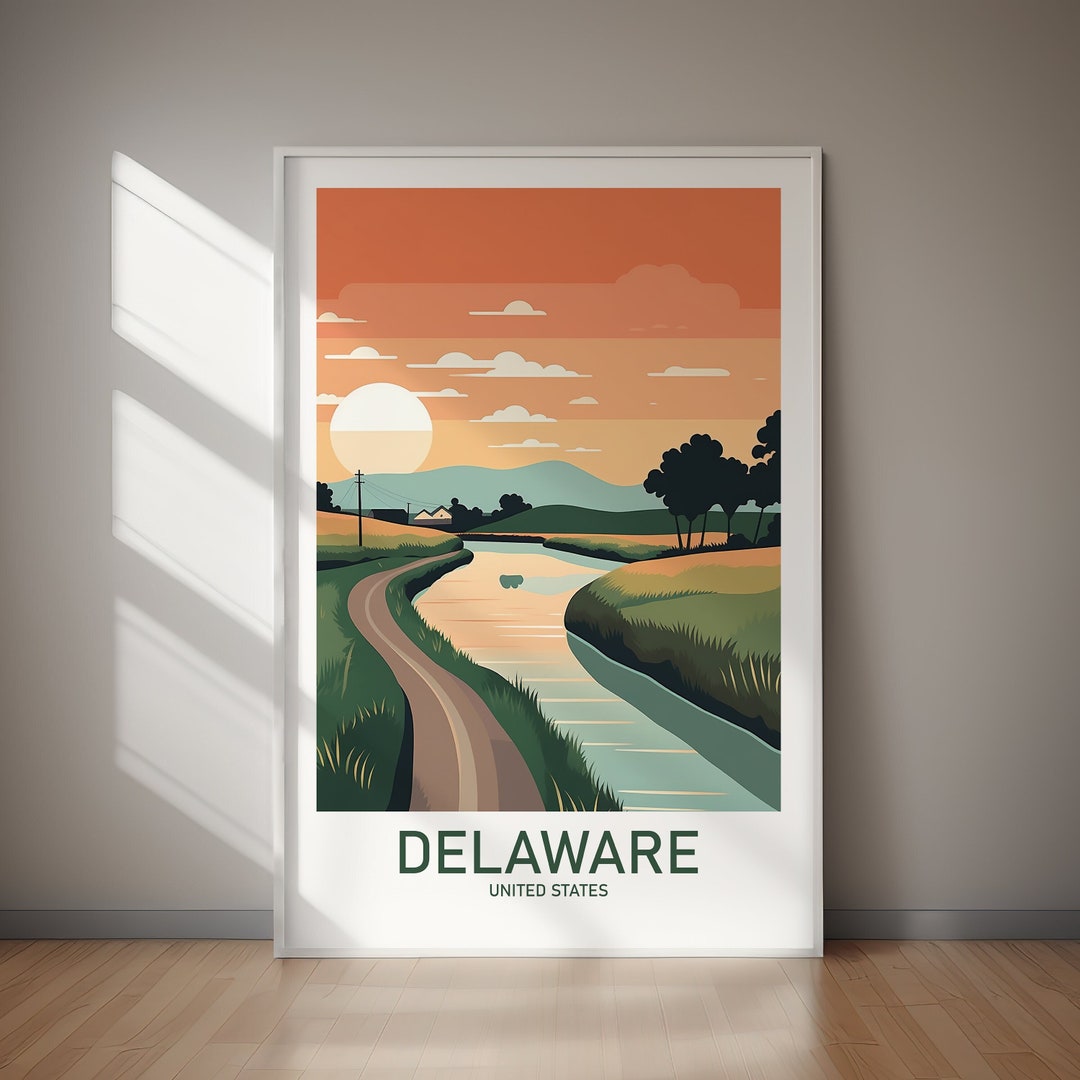 PRINTABLE Delaware Poster, OLDEST State in USA, Travel Art, Poster ...