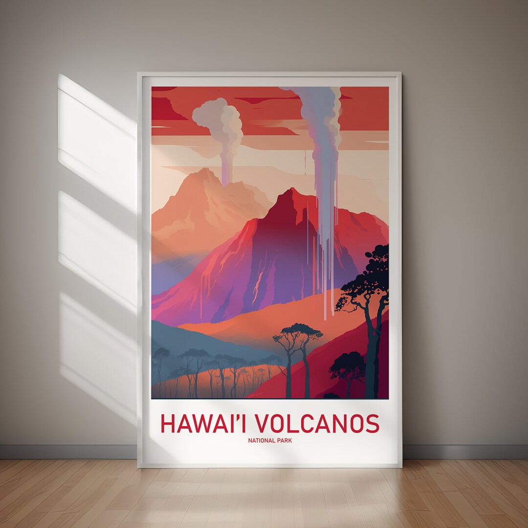 Hawaii Volcanoes National Park Poster, Travel Art, Poster Print ...