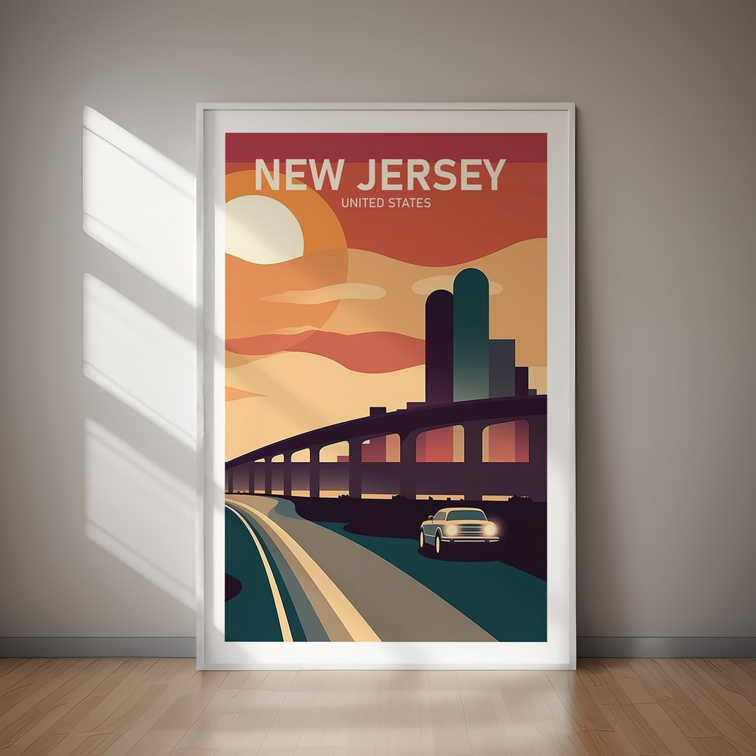 NEW JERSEY Poster, Travel Art, Poster Print, Digital Art, Wall Art ...