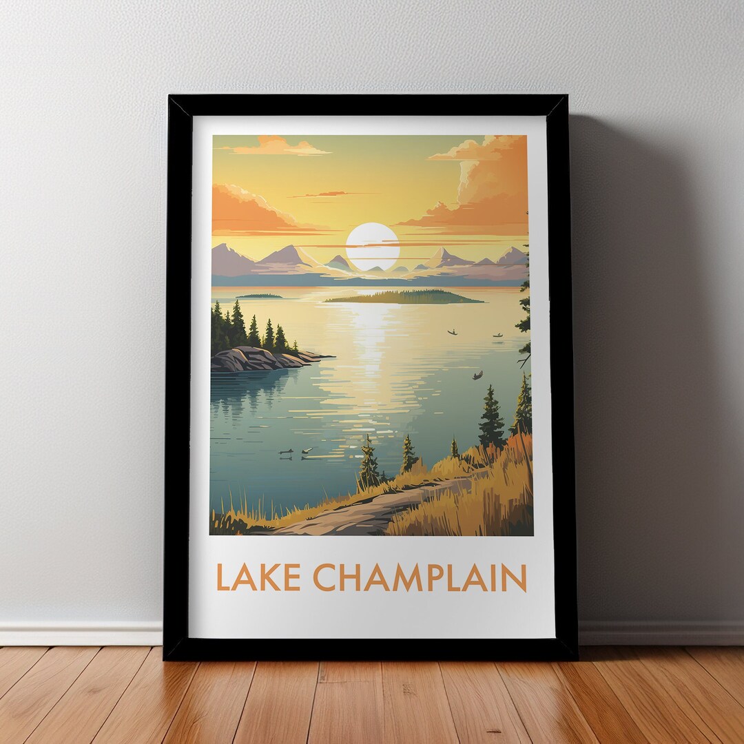 LAKE CHAMPLAIN Poster, Digital Download, Home Decor, Home Decor ...