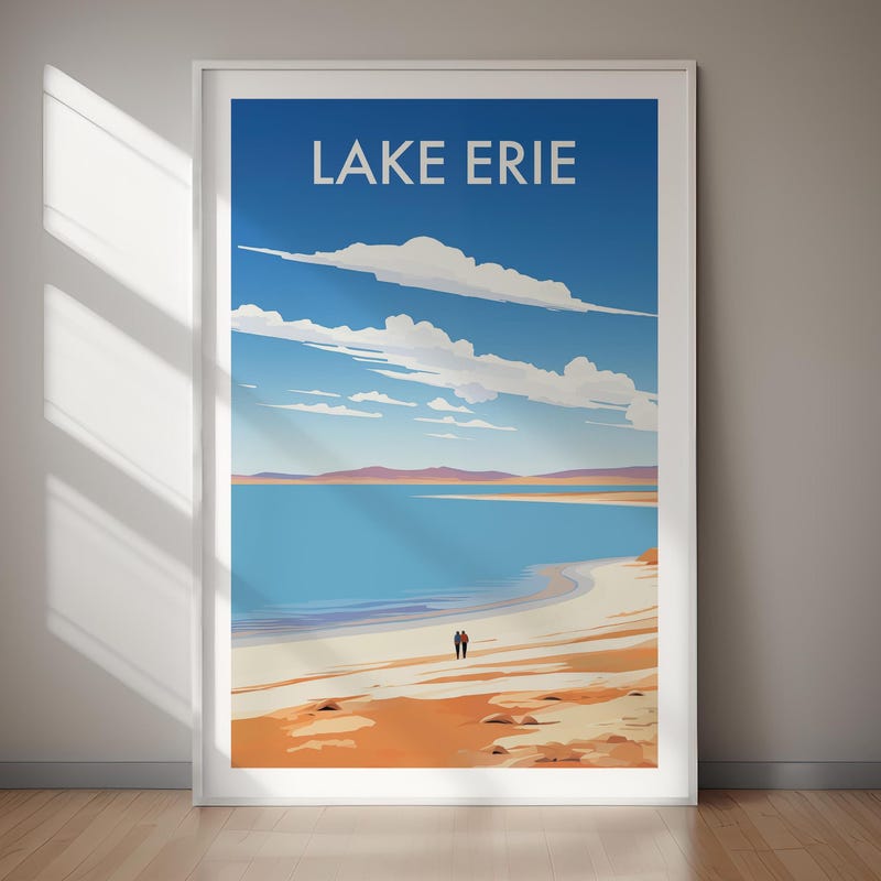 Travel Poster Lake Erie - Etsy