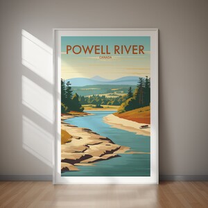 POWELL RIVER Printable Poster, Canada. Art Print, Travel, Poster Print ...