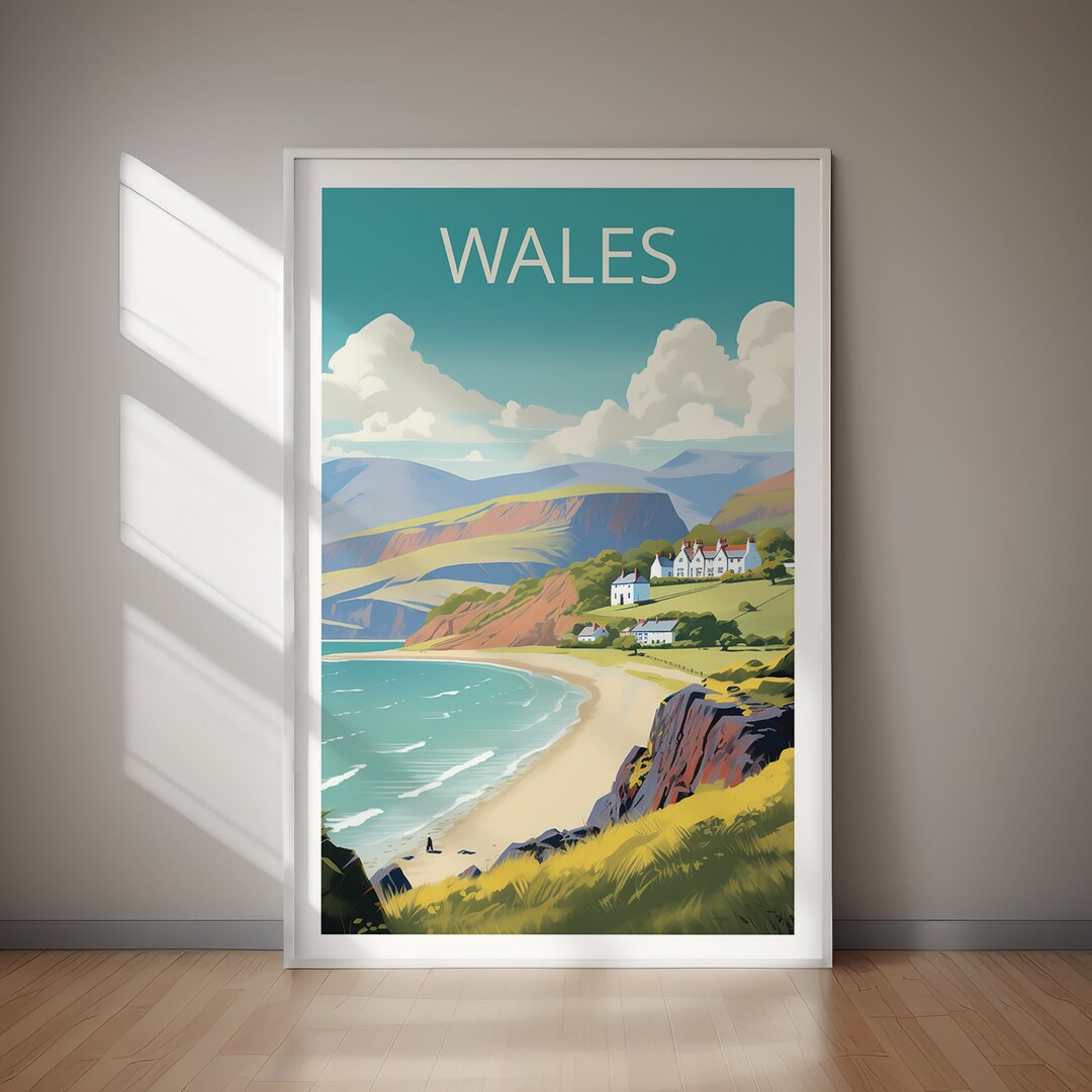WALES, Printable Travel Poster, Instant Poster Print, Travel, Hiking ...