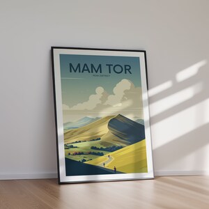 MAM TOR Printable Poster, Peak District, UK, Travel Print, Art Print ...
