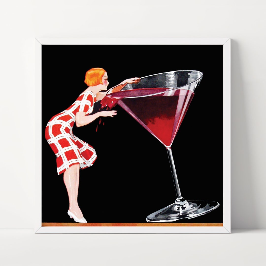 WINE TIME Poster, Retro Art, Vintage Print, Weinliebhaber, Wein ...
