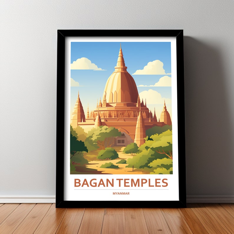 PRINTABLE Bagan Temples Poster, Myanmar, Travel Art, Poster Print ...