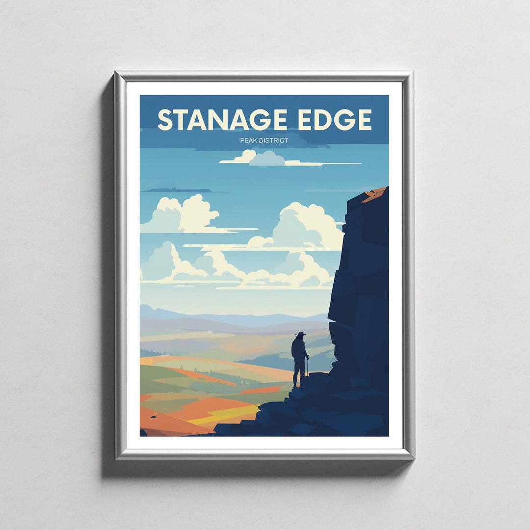 Stanage Edge PRINTABLE Poster, Peak District, Travel Poster, Home Decor ...