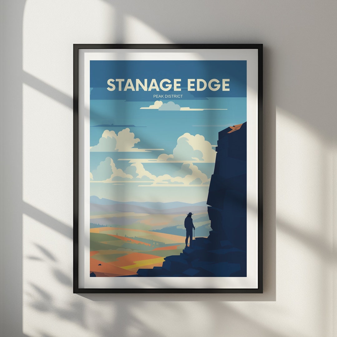Stanage Edge PRINTABLE Poster, Peak District, Travel Poster, Home Decor ...