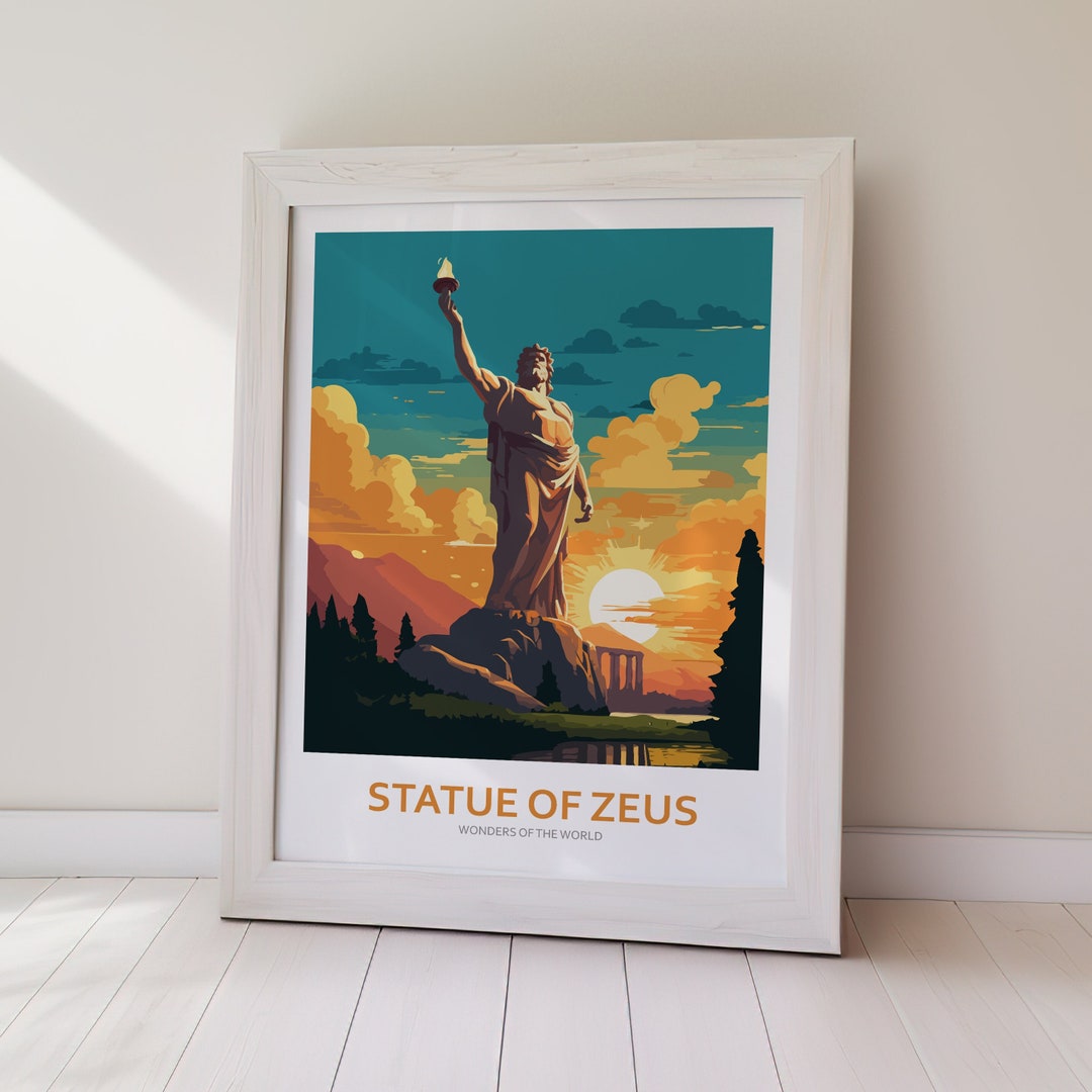 Statue of Zeus Printable Poster | Greece Wonders of the World | Instant ...