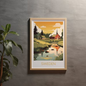 Printable SWEDEN Poster, Travel Art, Travel Poster, Digital Art, Wall ...