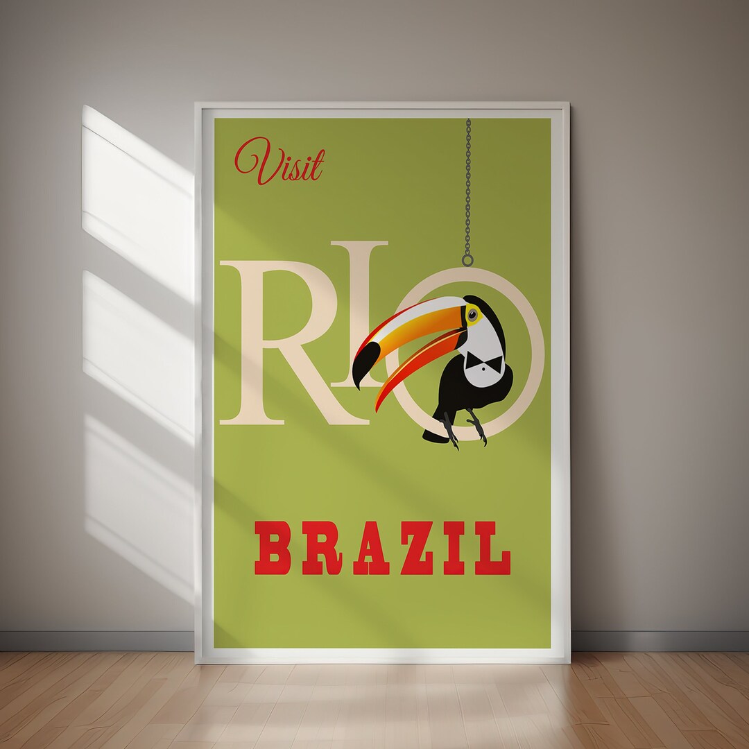 Printable VISIT RIO Poster, Classic Wall Art, Brazil, Home Decor ...