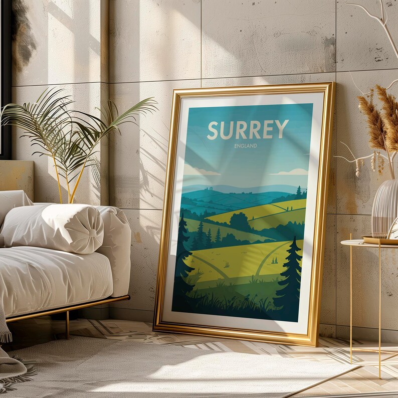 SURREY Travel Poster Digital Download Printable Wall Art Modern ...