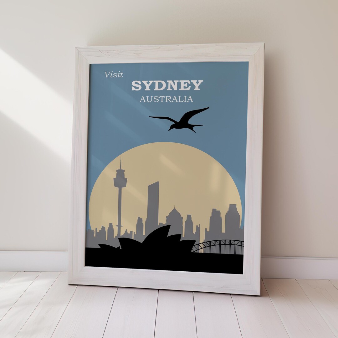 VISIT SYDNEY Vintage Poster, Classic Printable Art, Wall Art, Instant ...