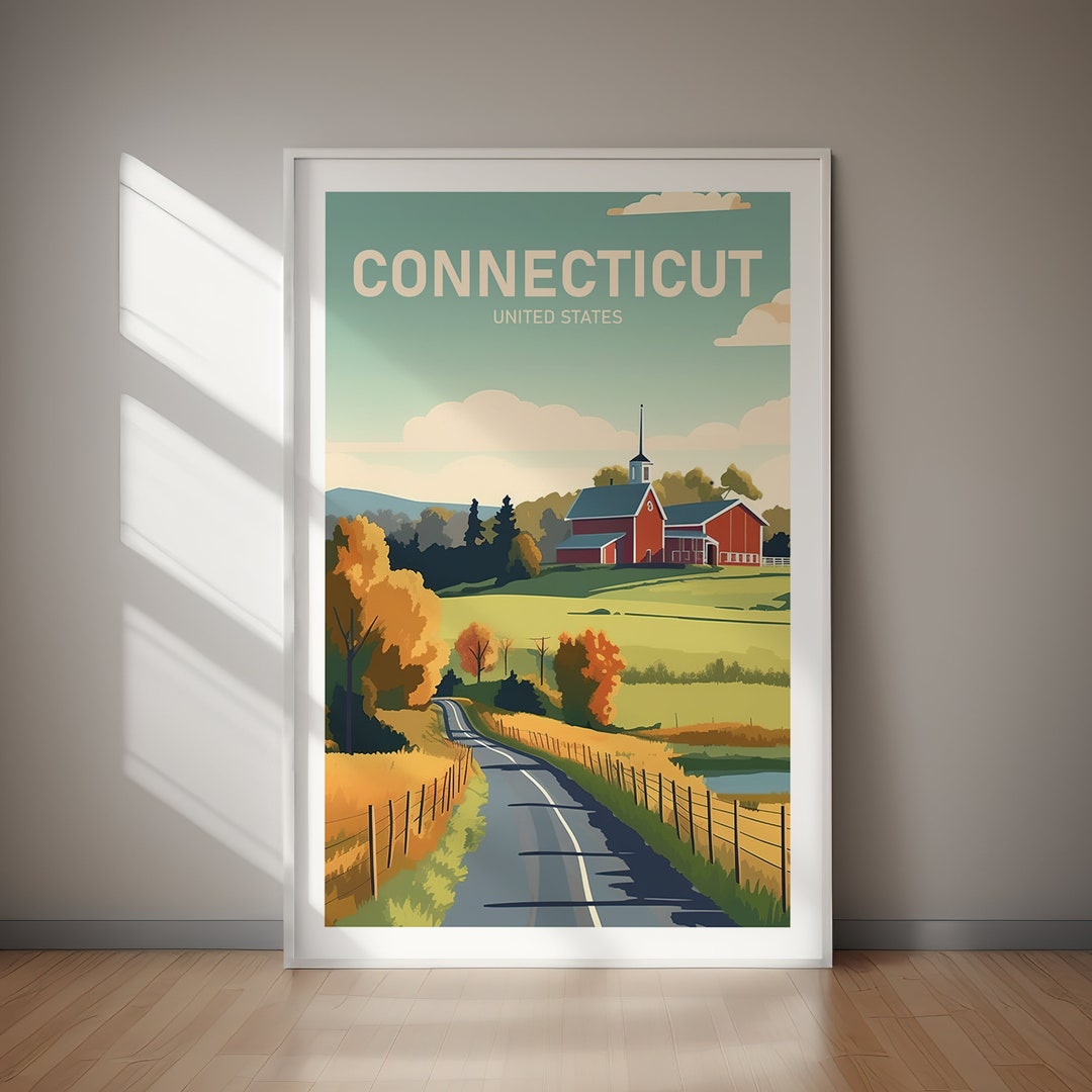 Connecticut Poster United States Travel Art Poster Print - Etsy