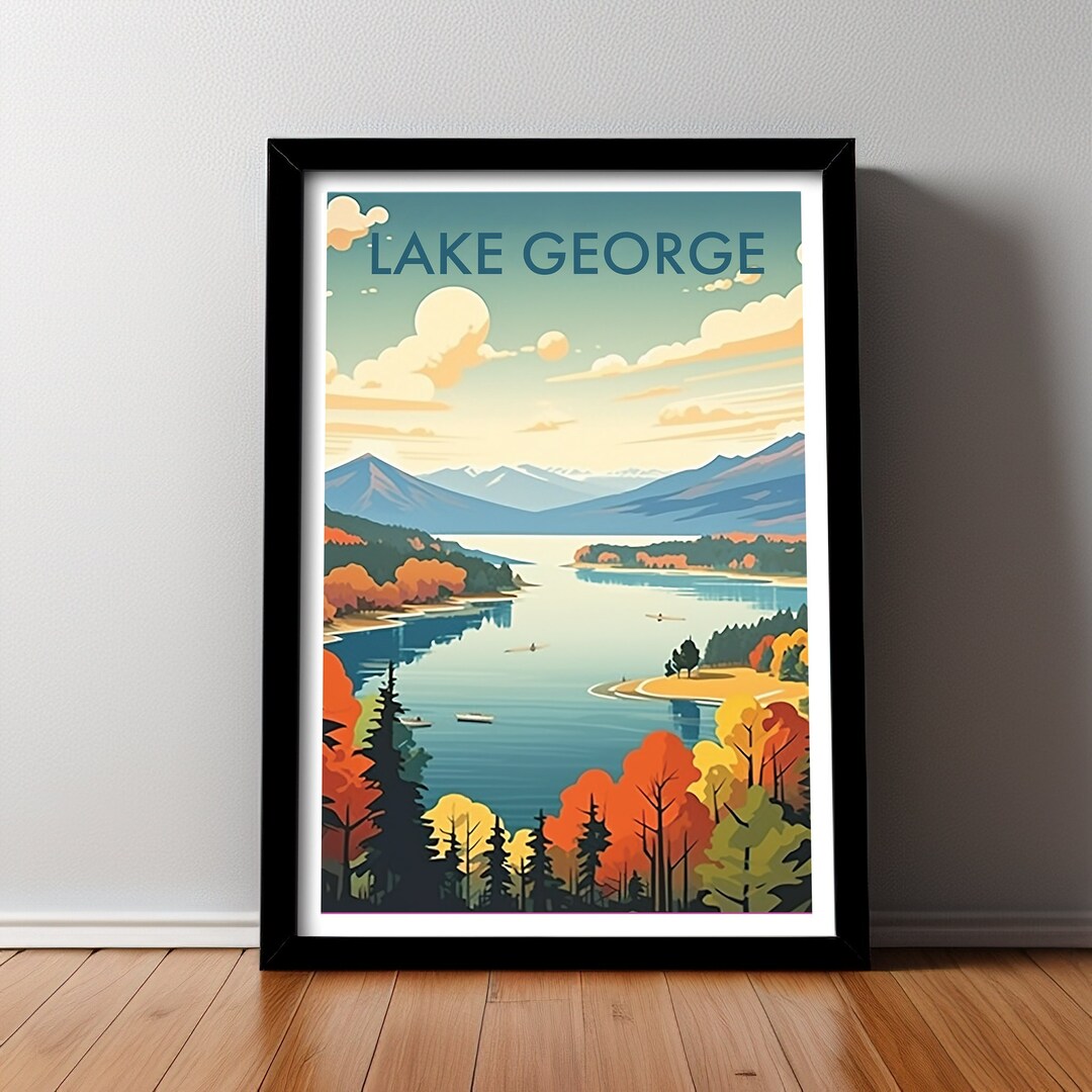LAKE GEORGE POSTER Printable Wall Art New York Travel Digital Download ...