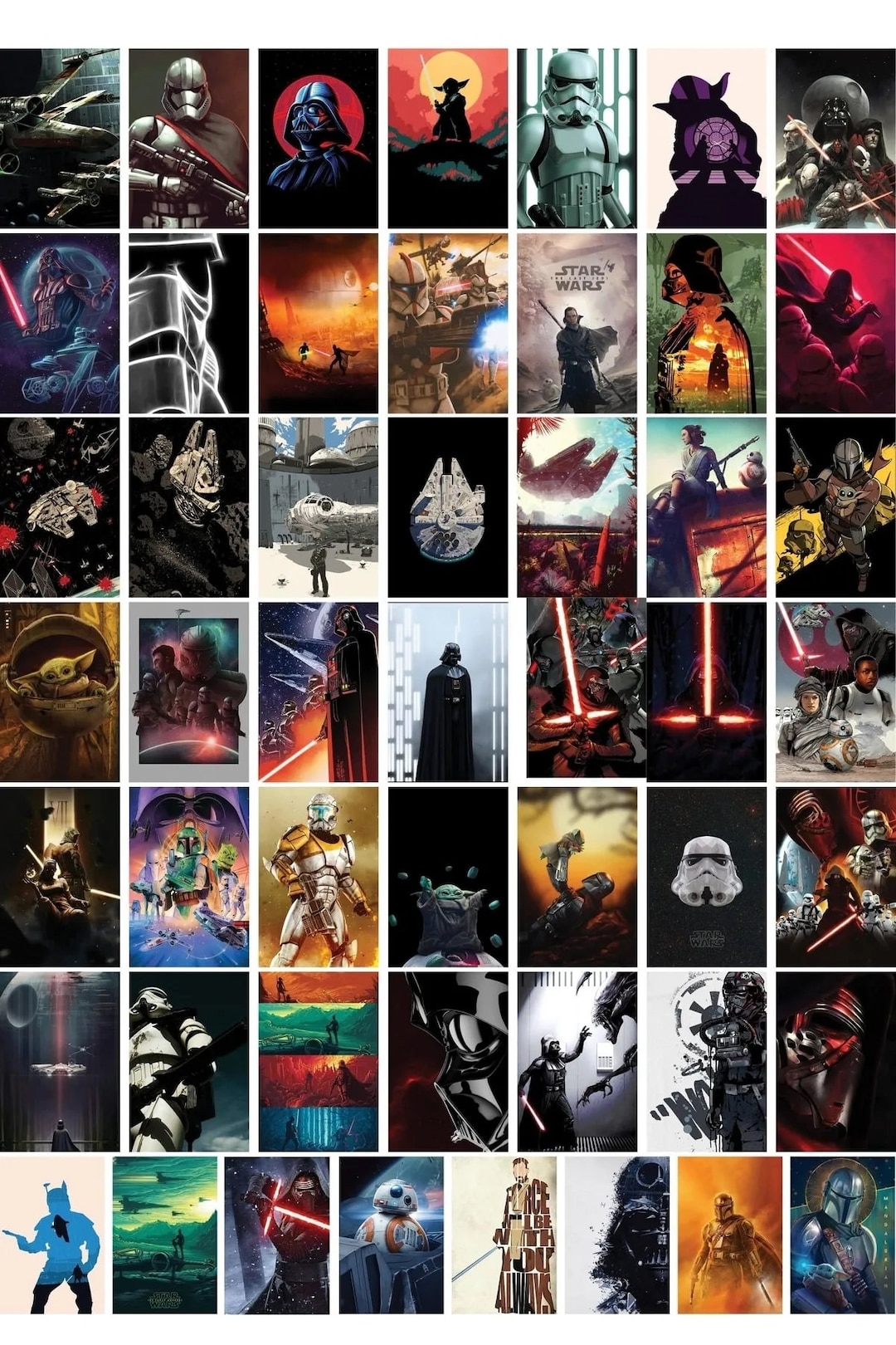 Star Wars Poster Collage Set, 50 Pieces Movie Poster Collage Set, Boxed ...