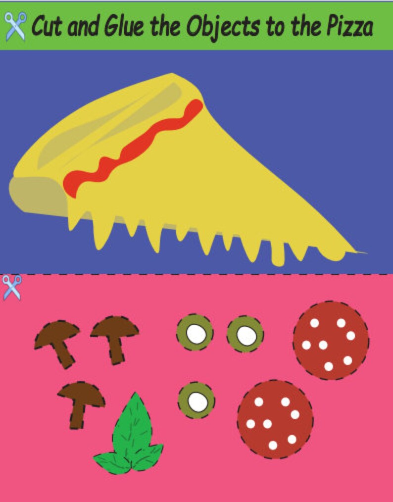 Cut & Paste Book for Children Printable Preschool Cutting Book - Etsy