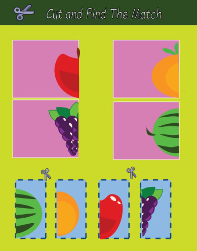 Cut & Paste Book for Children Printable Preschool Cutting - Etsy