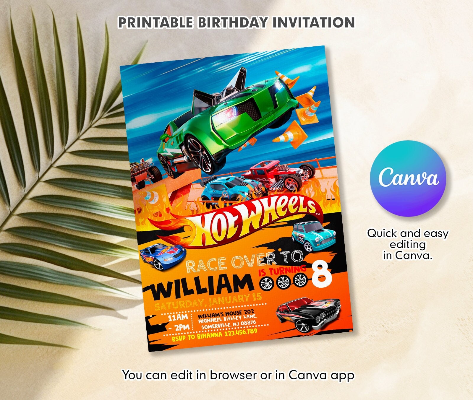 Hot Wheels Invitation Template Printable