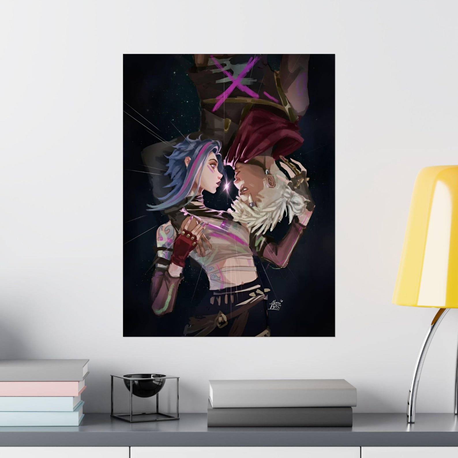 Arcane Jinx & Ekko Wall Decor, League of Legends Matte Vertical,gamer ...