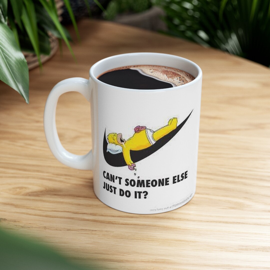 Funny Simpsons Nike Ceramic Mug, Unique Cartoon Character Coffee Cup ...