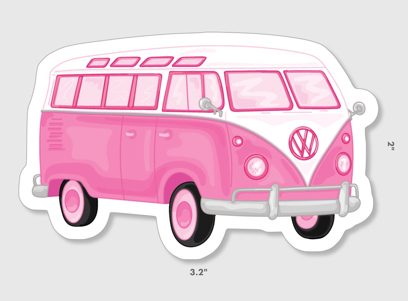 Vinyl Sticker Pink VW Bus - Etsy