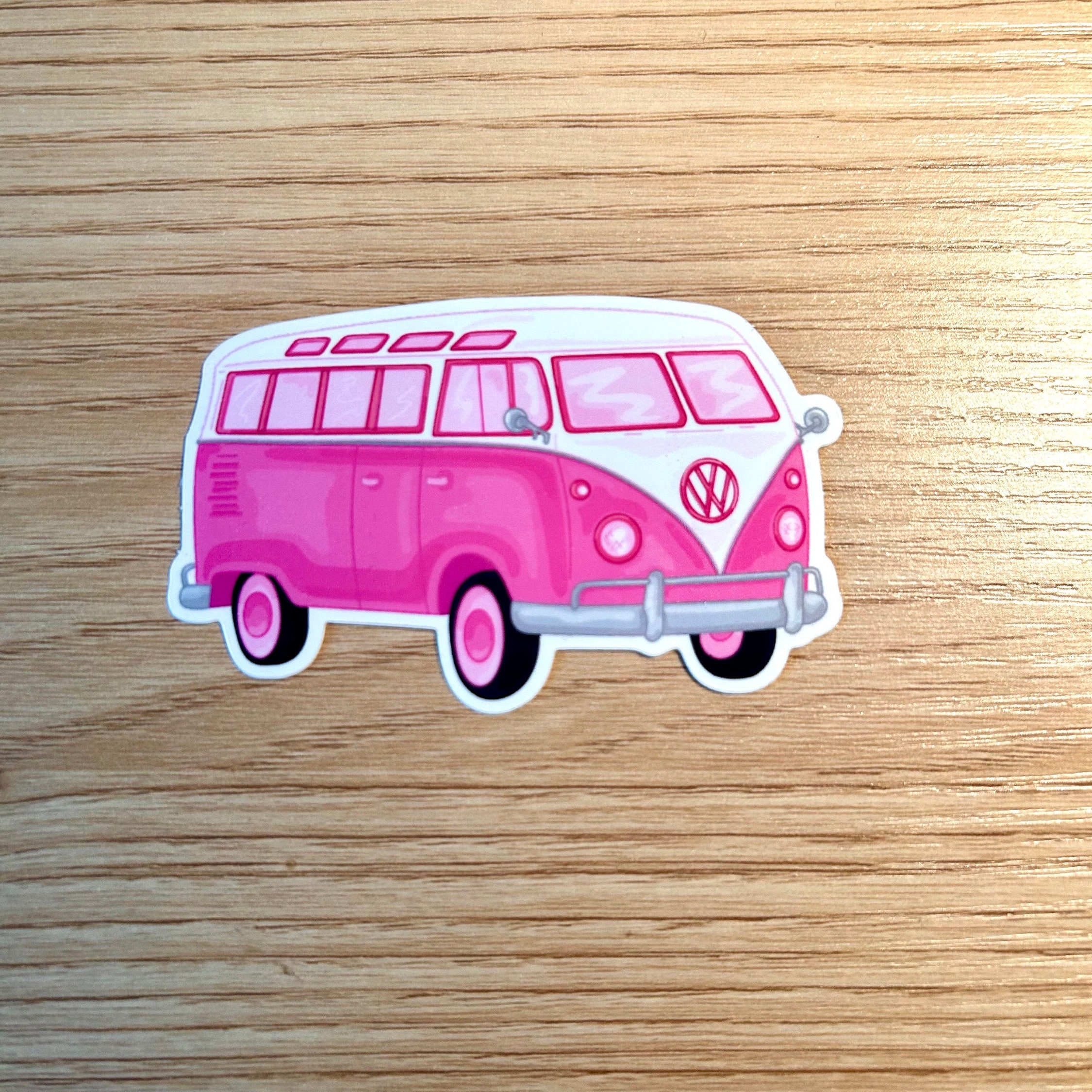 Vinyl Sticker Pink VW Bus - Etsy