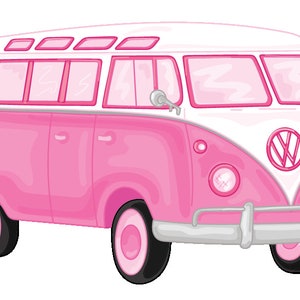 Vinyl Sticker Pink VW Bus - Etsy