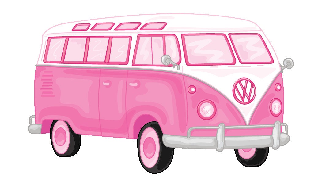 Vinyl Sticker Pink VW Bus - Etsy