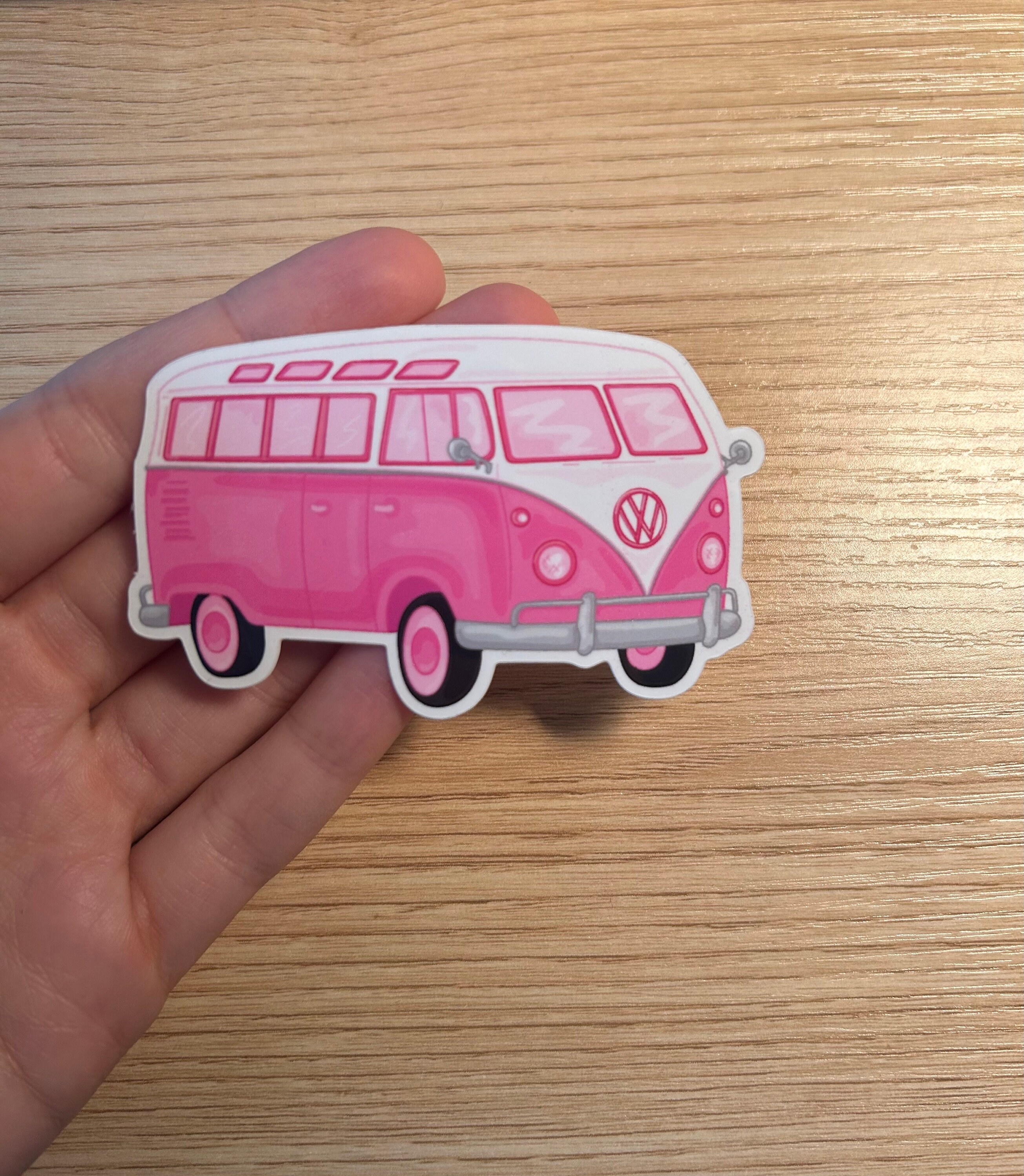 Vinyl Sticker Pink VW Bus - Etsy
