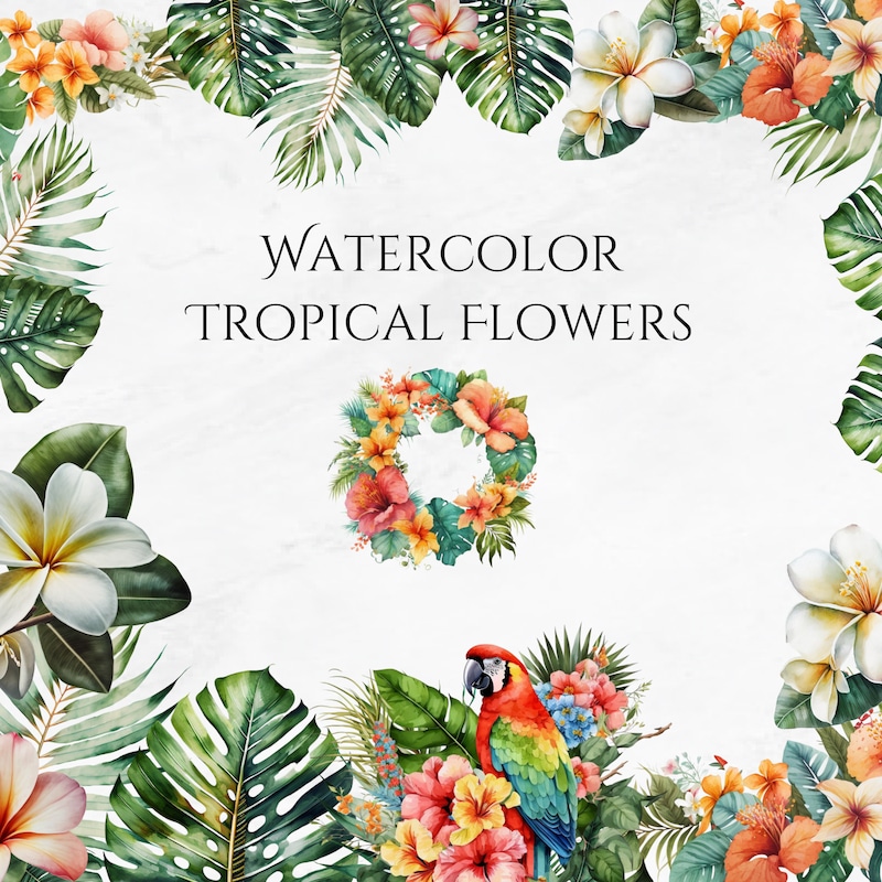 Tropical Watercolor - Etsy