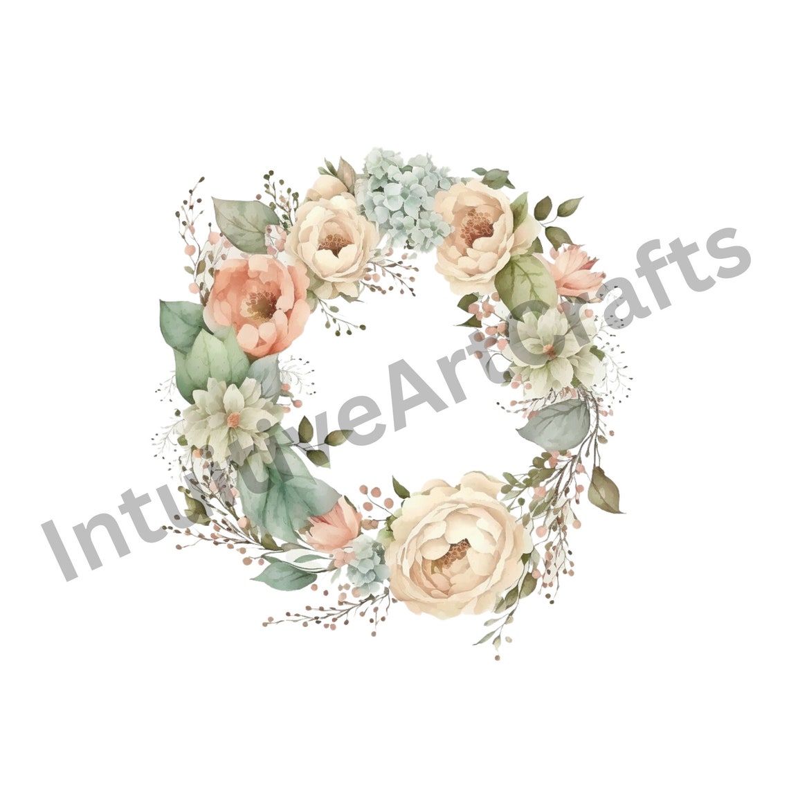 Watercolor Floral Clipart Neutral Flower Bundle Png Ivory and - Etsy